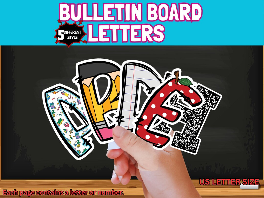 School Bulletin Board Letters Alphabets: Printable Classroom Decor ...