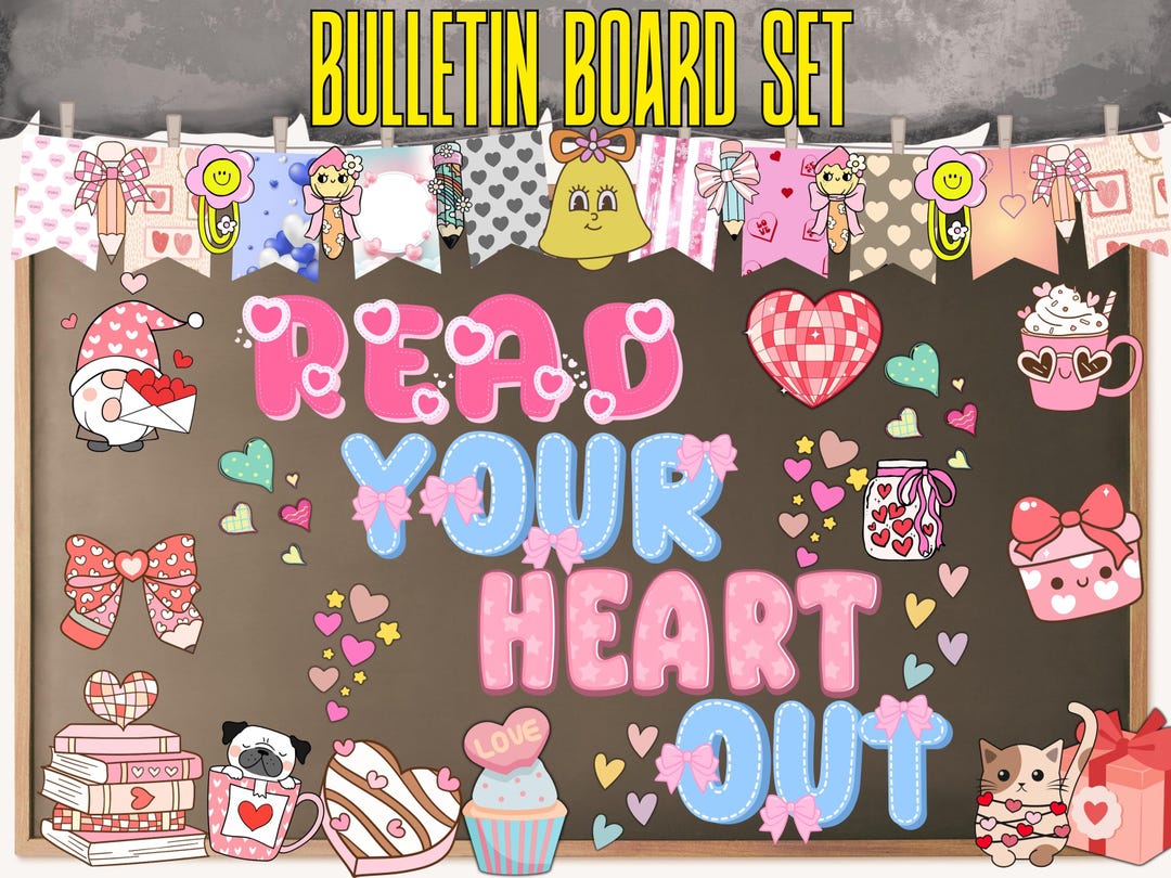 Valentines Day Bulletin Board Classroom Decor: Printable February Board ...