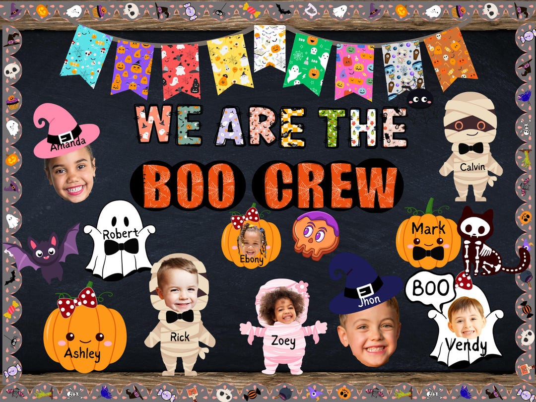 Halloween Bulletin Board Kit, Ghost Boo Crew, Spooky Classroom Decor ...