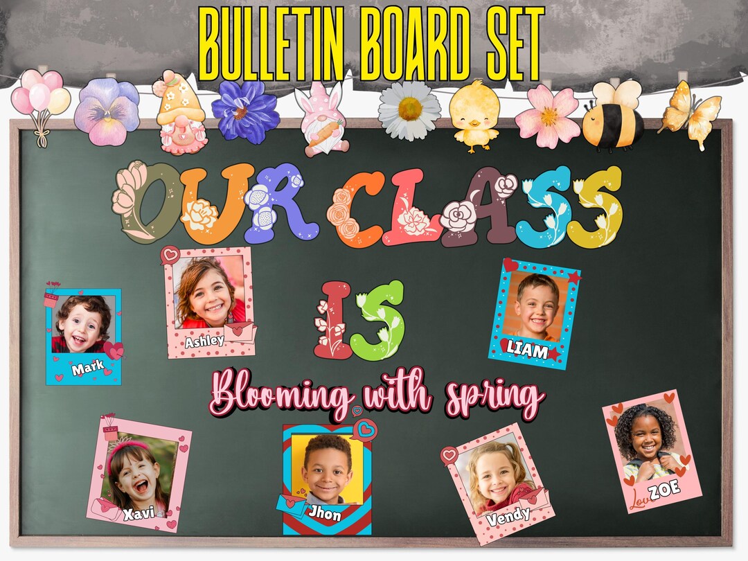 Spring Bulletin Board Classroom Decor Printable April Class Door Decore ...