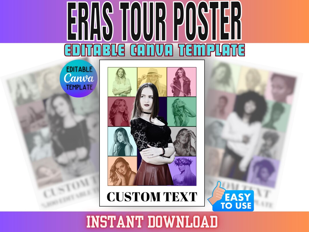 Editable Eras Tour Party Sign Template: Photo Collage Poster (digital ...