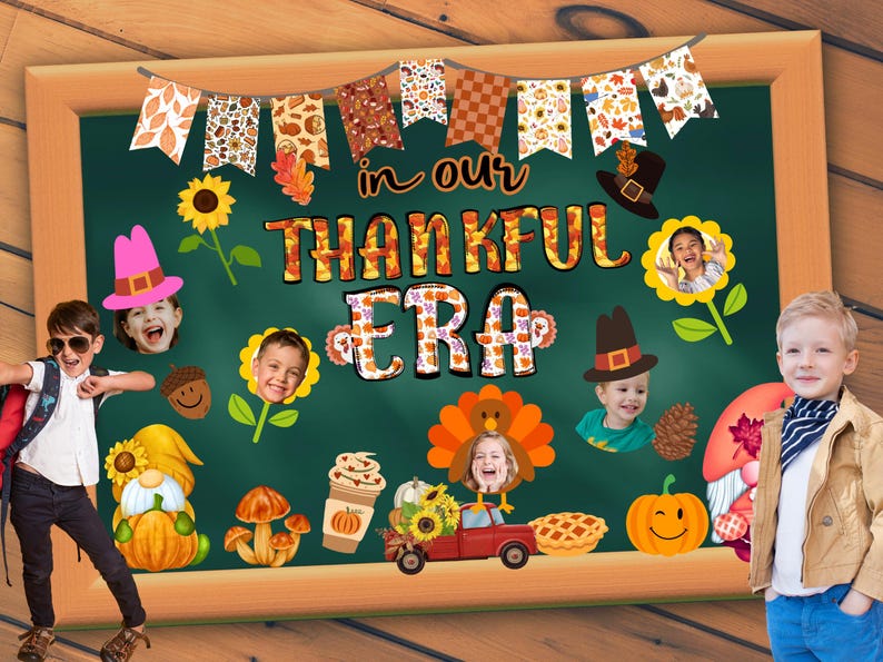 Printable Thanksgiving Bulletin Board Kit in Our Thankful Era ...
