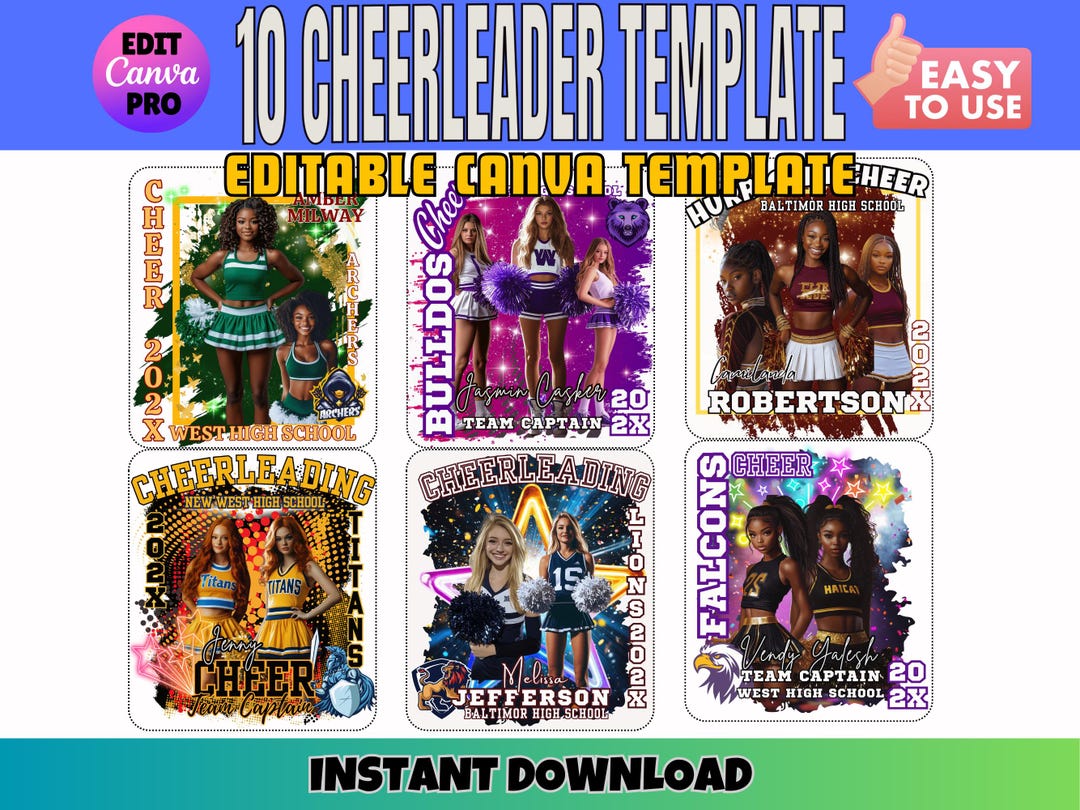 Cheerleading Poster Template: Editable Canva Design (digital Download ...