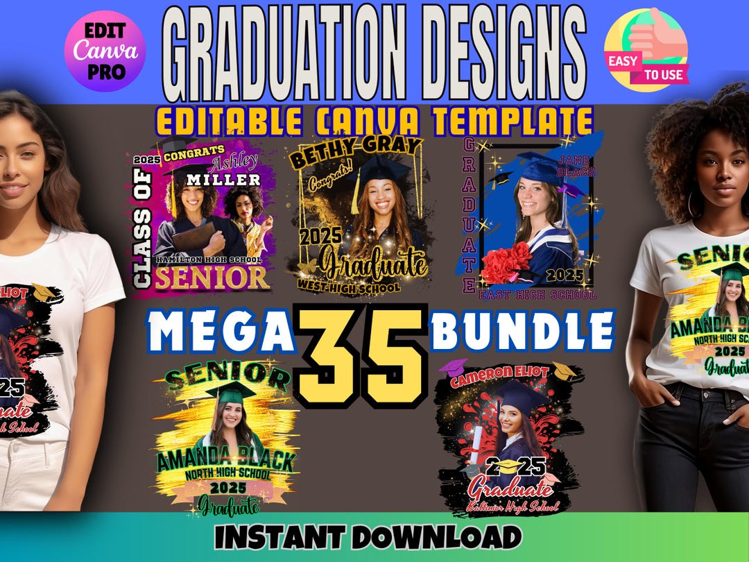 Senior Grad Custom T-shirt Template, Class of 2026 Graduation Editable ...