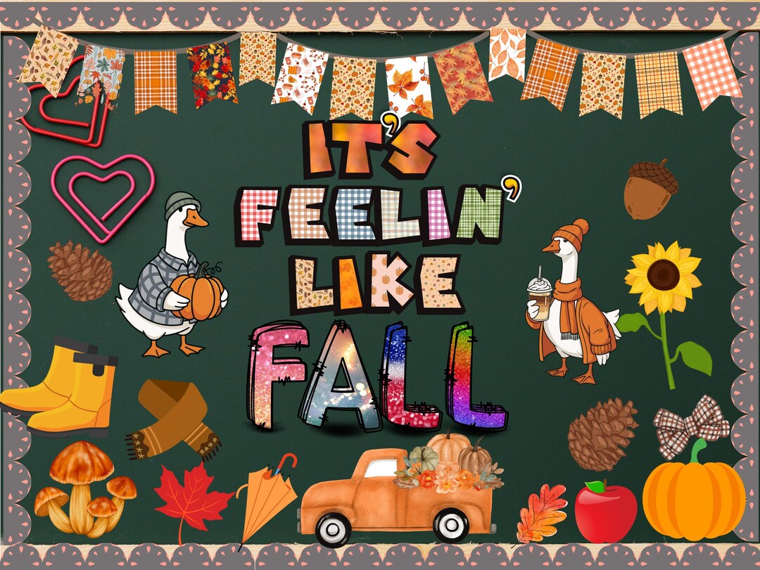 Printable Fall Bulletin Board Kit: Autumn Classroom Decor (PDF Download ...