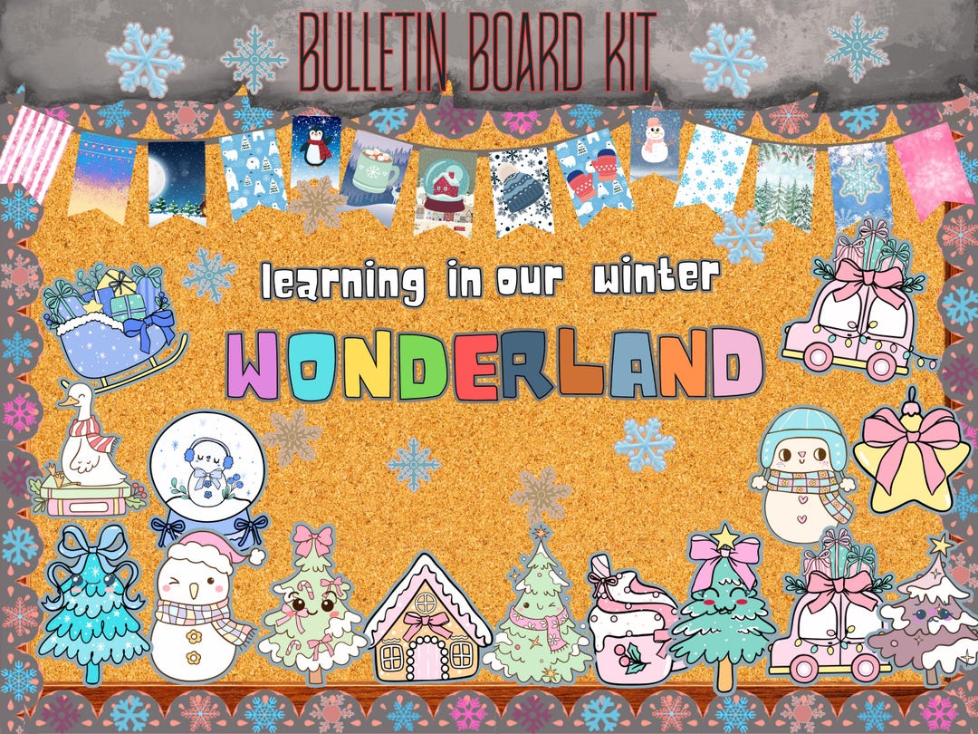 January Winter Wonderland Bulletin Board Kit: December Classroom Decor ...