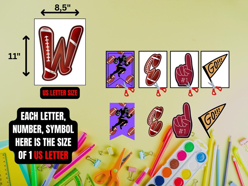 Printable Football Bulletin Board Kit Decor, Sports Themed Classroom ...