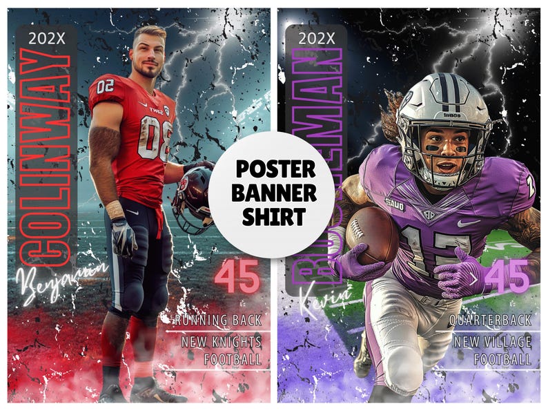 Senior Football Poster Template Canva Designs: Custom Editable Sports ...