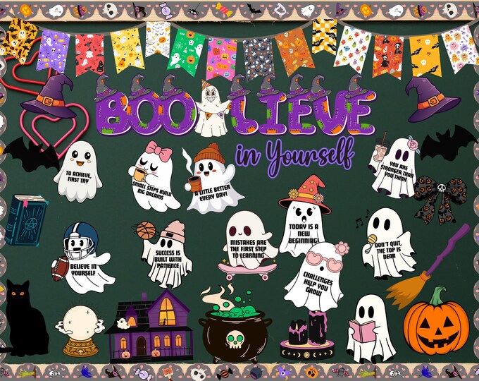 Howdy Halloween Bulletin Board Kit Fall Classroom Door Decorating Ghost ...