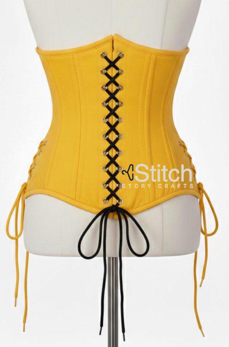 Handmade Cotton Corset | Double Steel Boned | Women's Underbust Shaper ...
