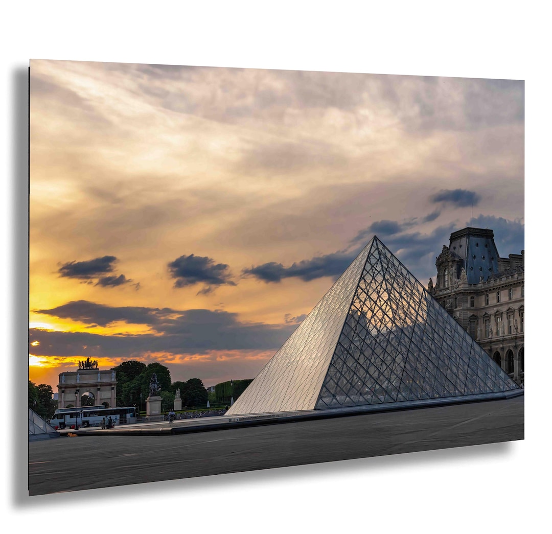 Paris Sunrise Photography Print: Louvre Pyramid & Arc De Triomphe - Etsy