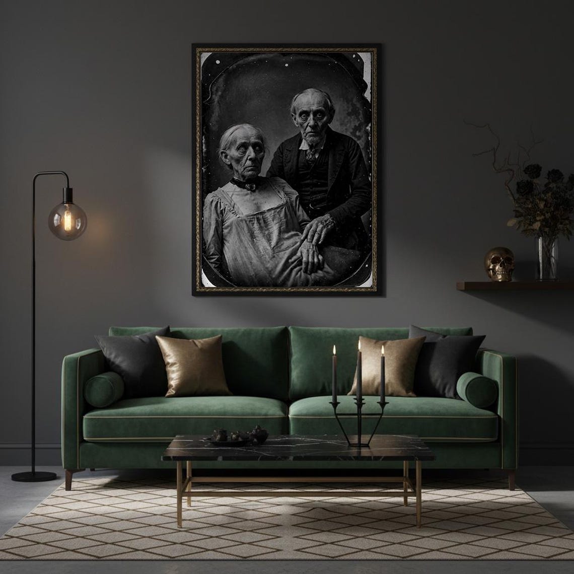 Spooky Ancestral Couple Photo | Gothic Ghoul Print | Victorian ...
