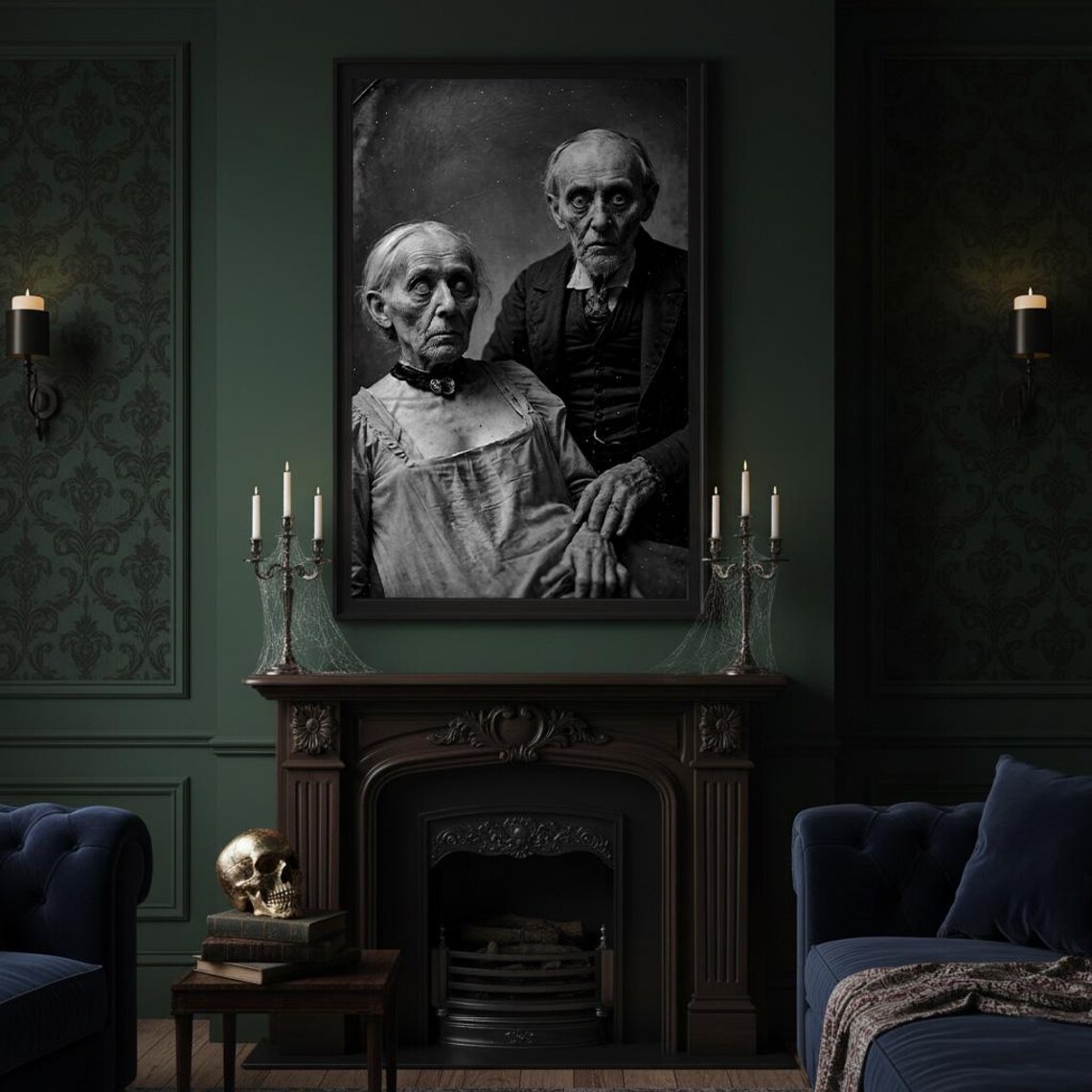 Spooky Ancestral Couple Photo | Gothic Ghoul Print | Victorian ...