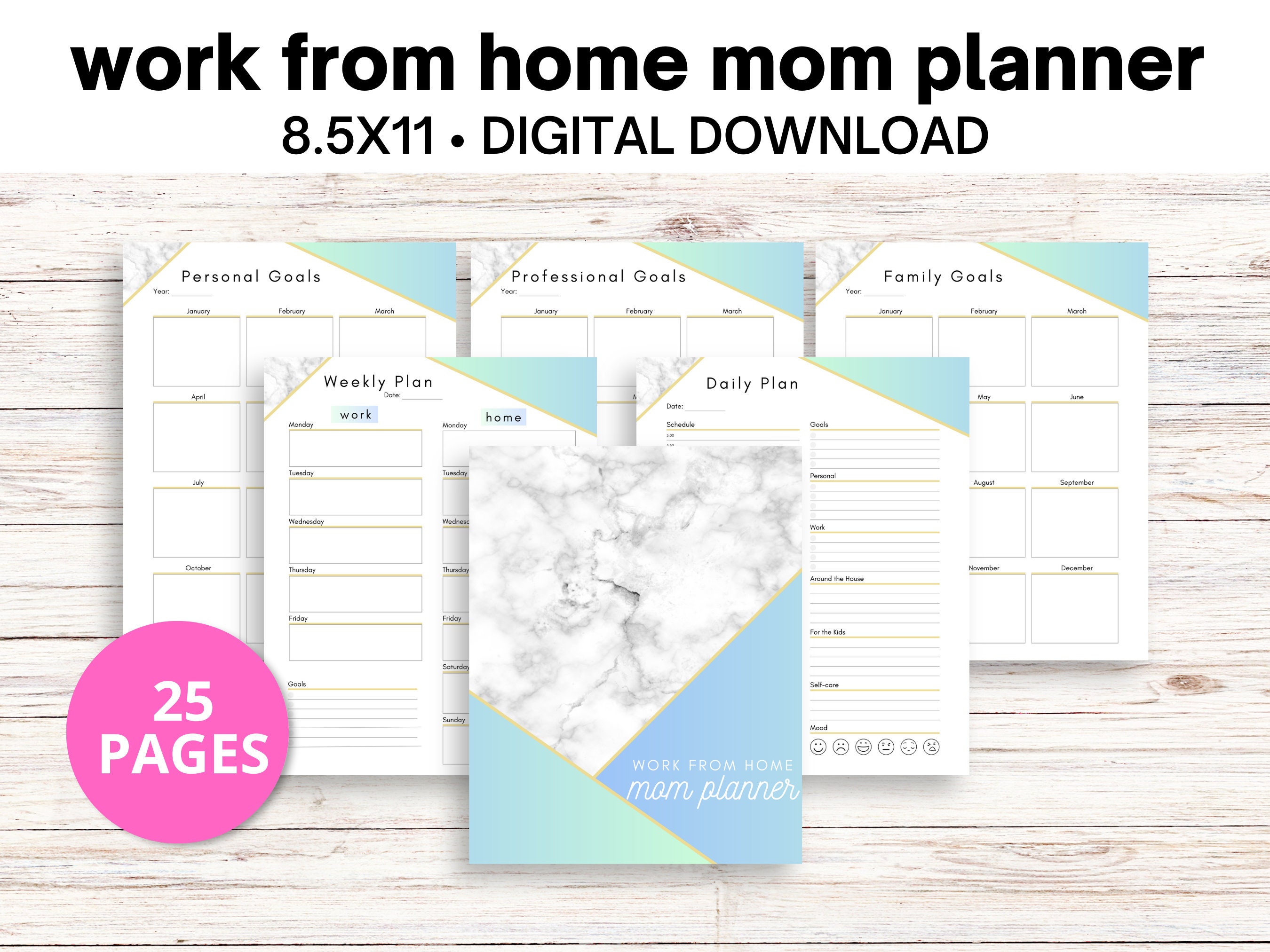 Printable Working Mom Planner, Work From Home Planner, Wfh Planner ...