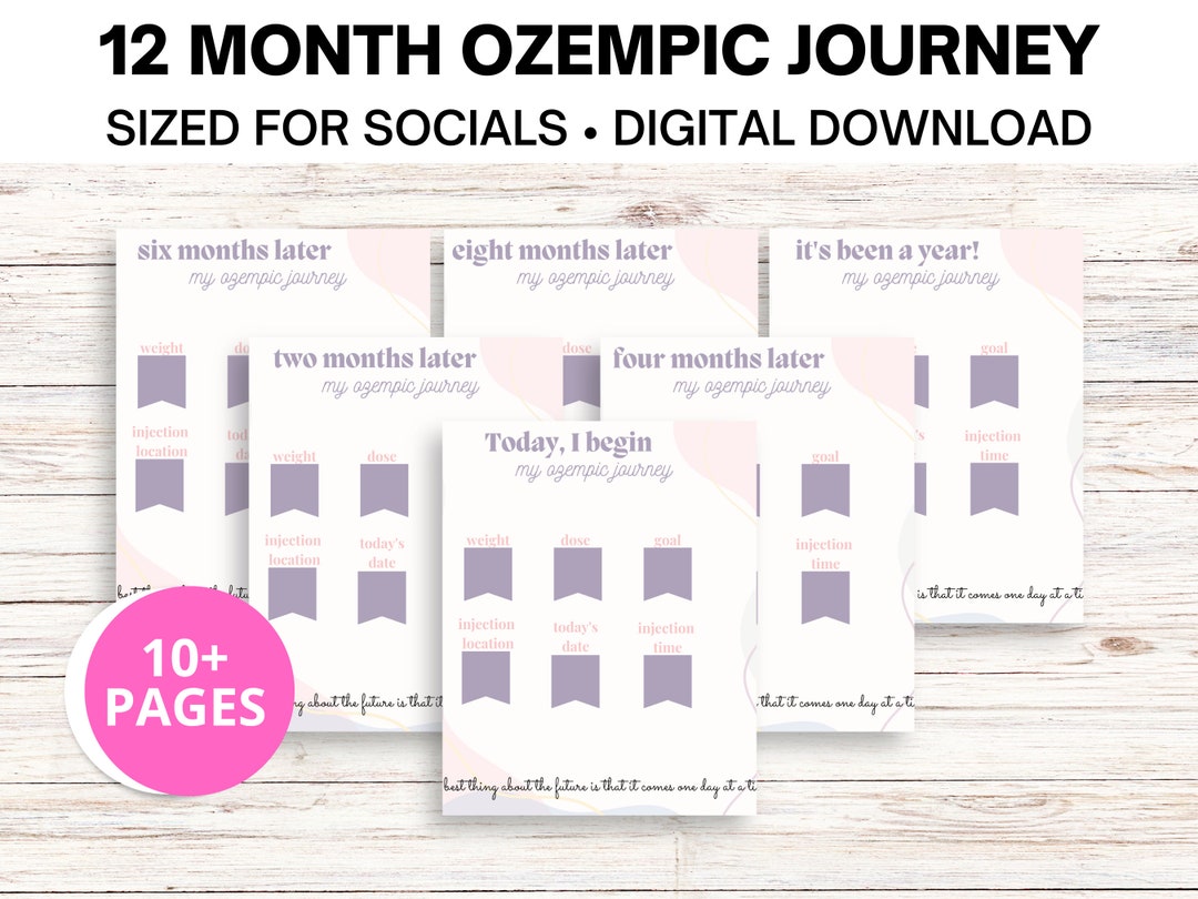 12 Month Ozempic Tracker for Injectable Weight Loss - Etsy