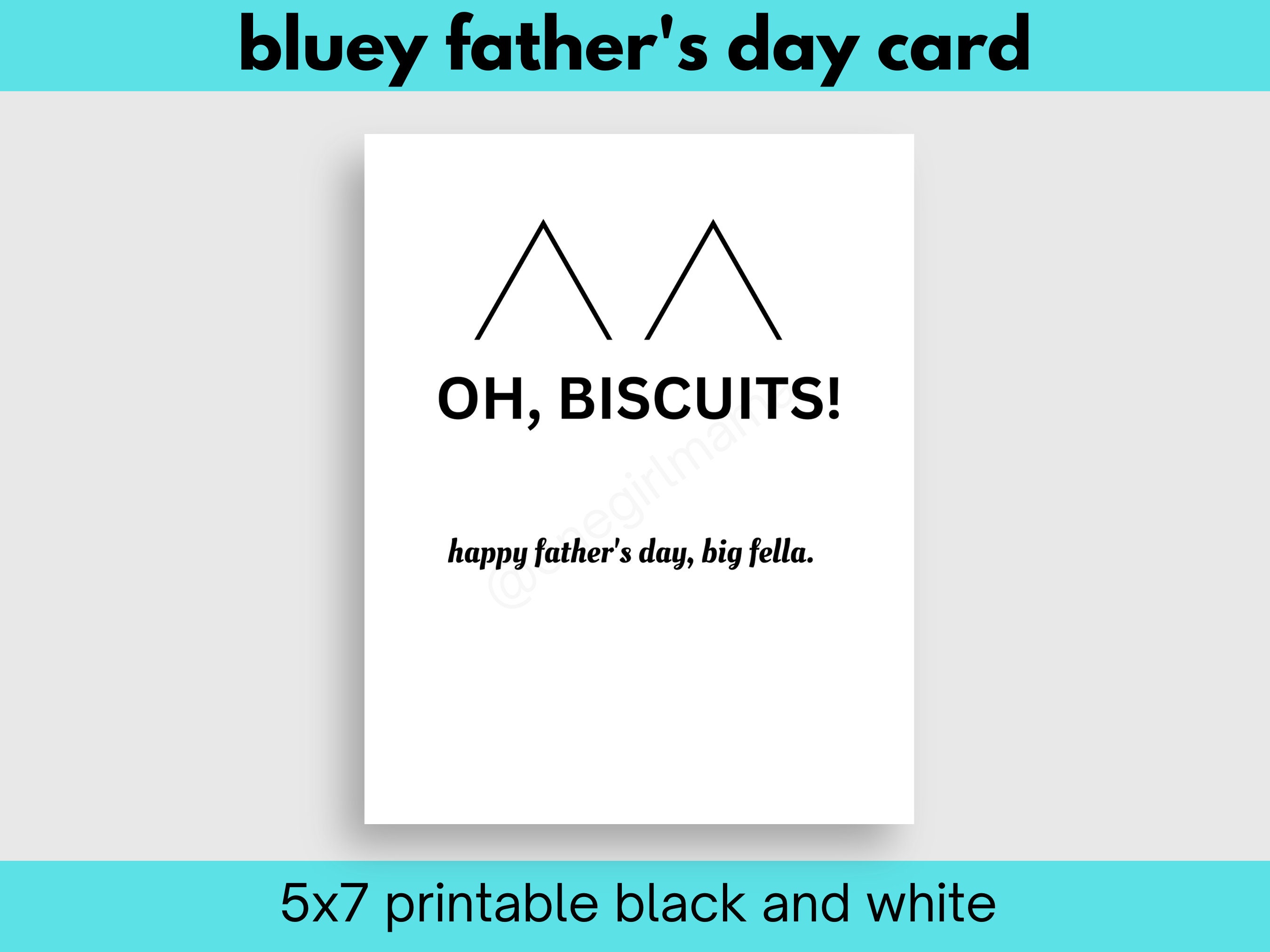 Bluey Inspired Simple Father's Day Card From Kids - Etsy