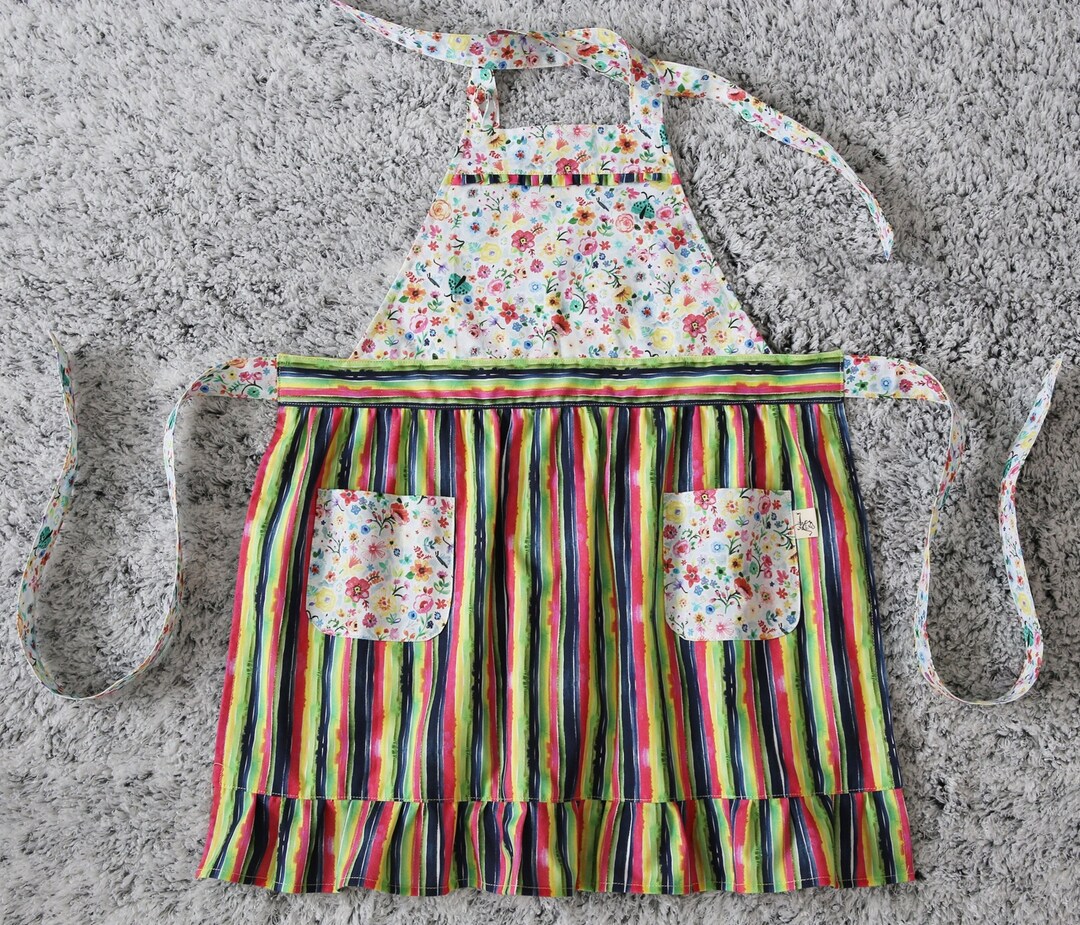 Apron Dress for Little Girls Spring Style GARDEN FULLY LINED - Etsy
