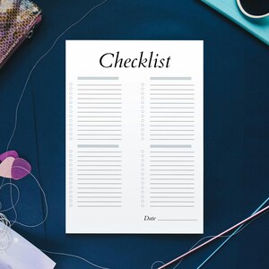 US Letter Blank Checklist Printable • Minimal to Do List PDF Editable ...