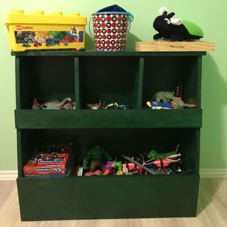 DIY Kids Toy Storage Bin With Chubby Shelves Plan | Woodworking PDF - Etsy