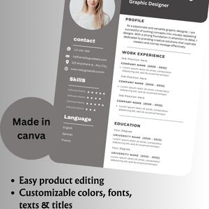 Creative Modern CV TEMPLATE: Professional Resume Design - Editable and ...