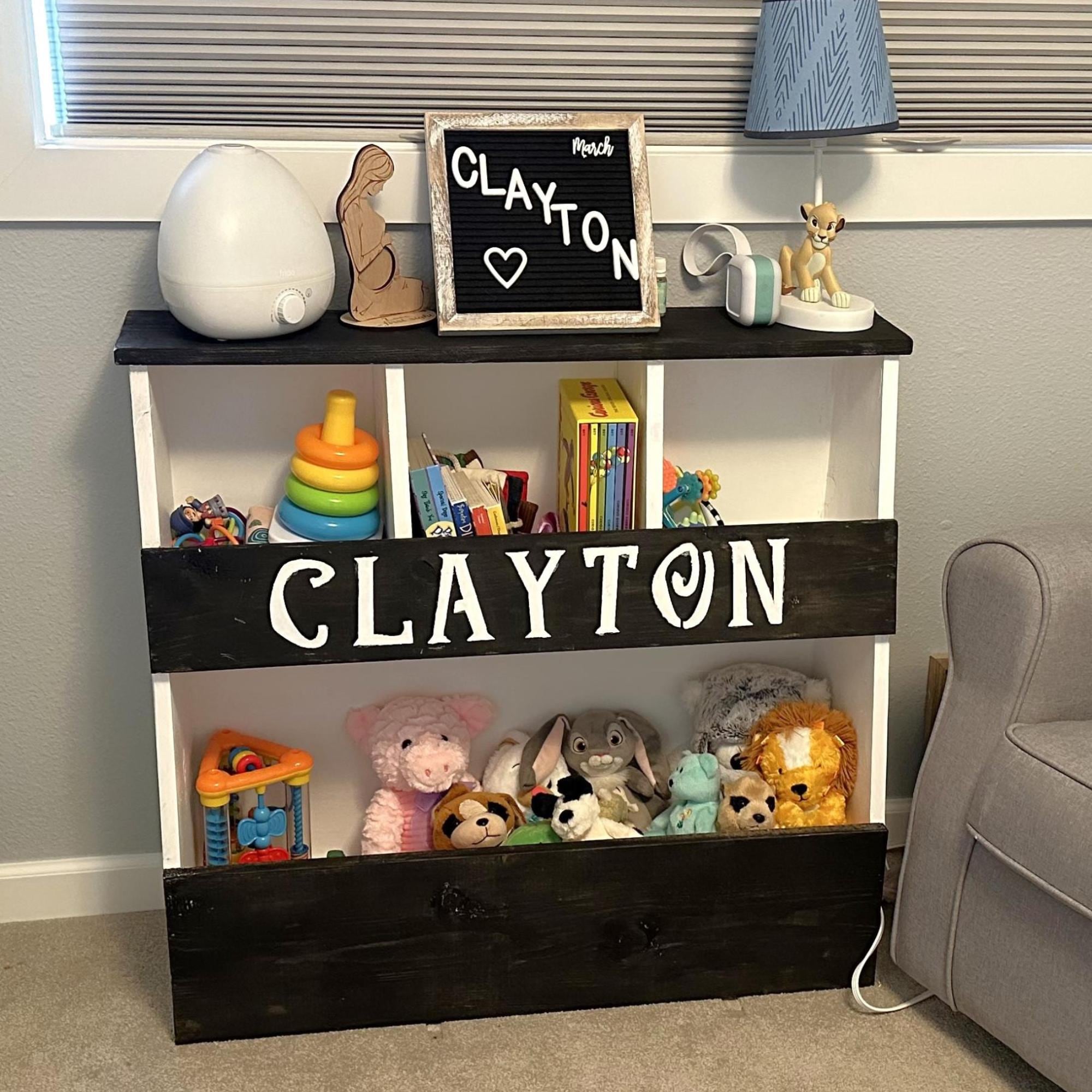 DIY Kids Toy Storage Bin With Chubby Shelves Plan | Woodworking PDF - Etsy