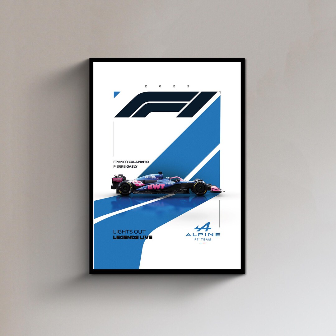 Alpine F1 Inspired Car Poster | 2025 Racing Wall Art, Motorsport Decor ...