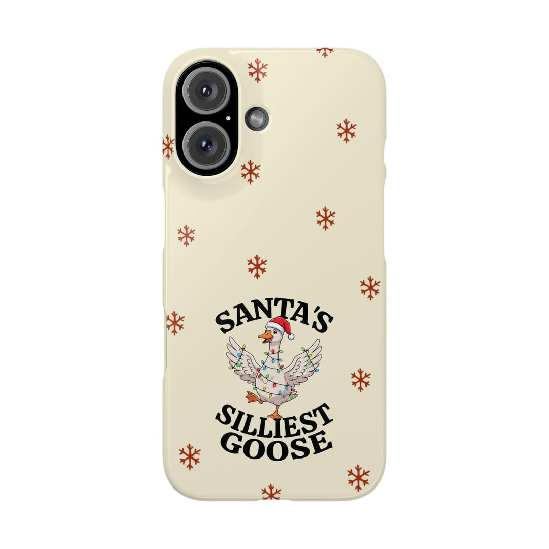 Santas Silly Goose Christmas Slim Snap Phone Case for iPhone 16 iPhone ...