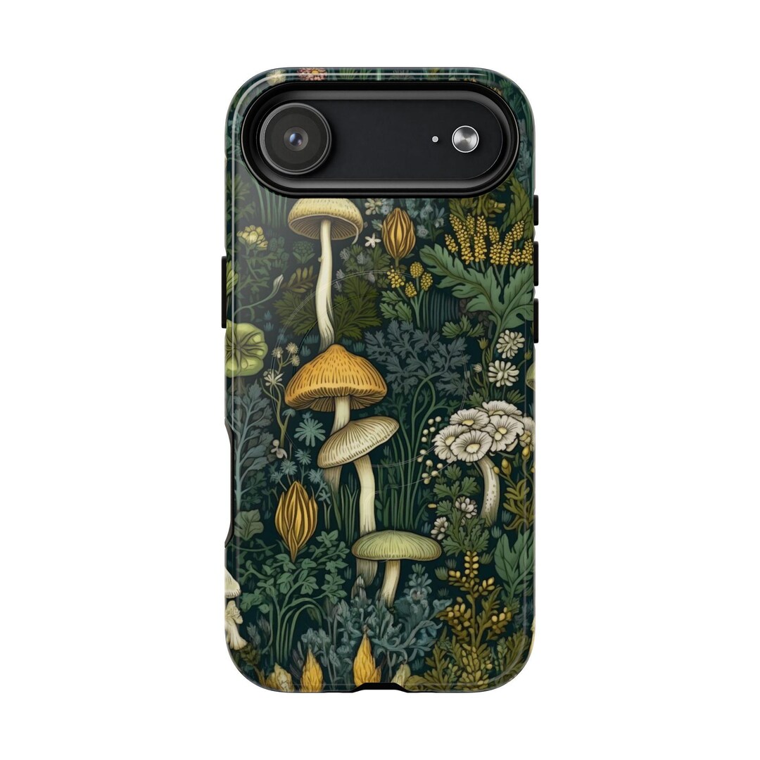 Cottagecore Mushroom Floral Pattern Phone Case | Magnetic Tough Case - Etsy