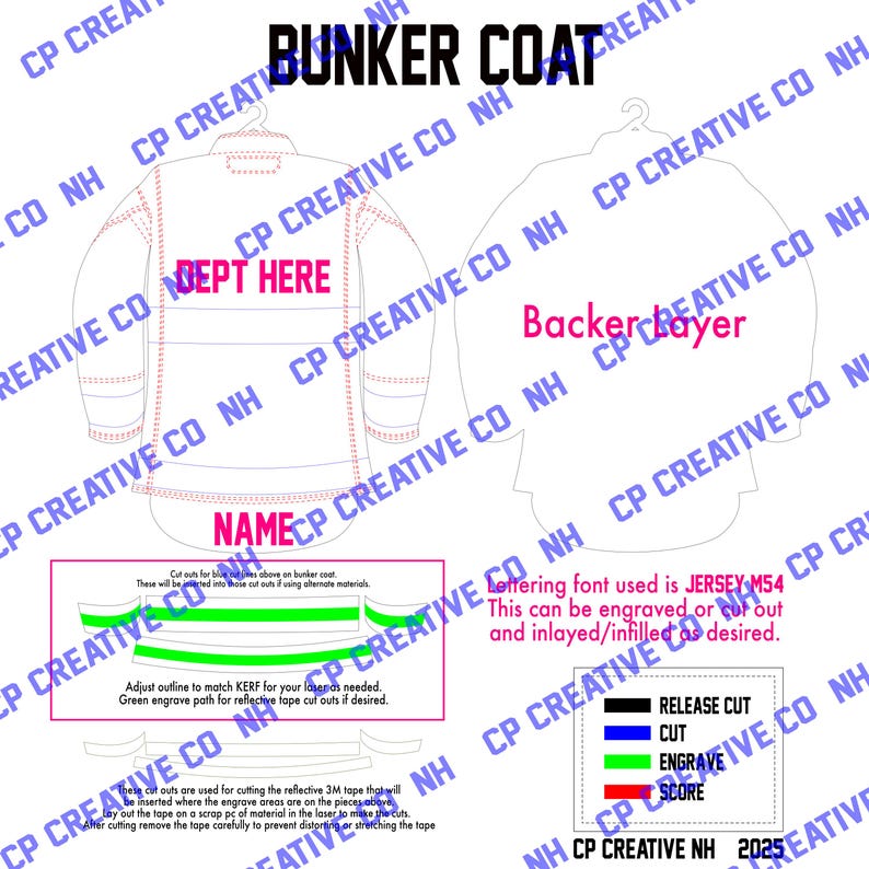 Firefighter Bunker Coat - Digital Template Design File for Lasers by CP ...