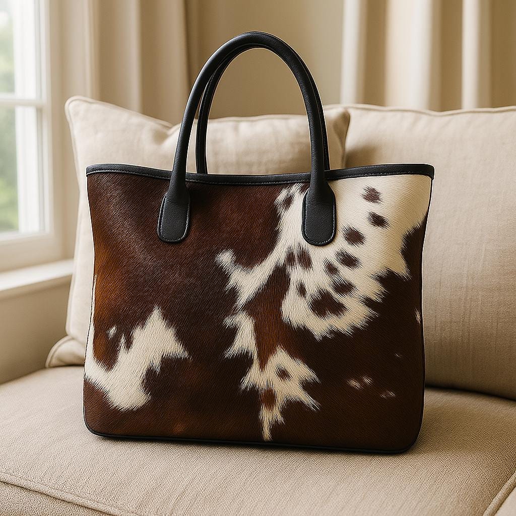Handmade Cowhide Leather Tote Bag | Custom Personalized Bag | Christmas ...