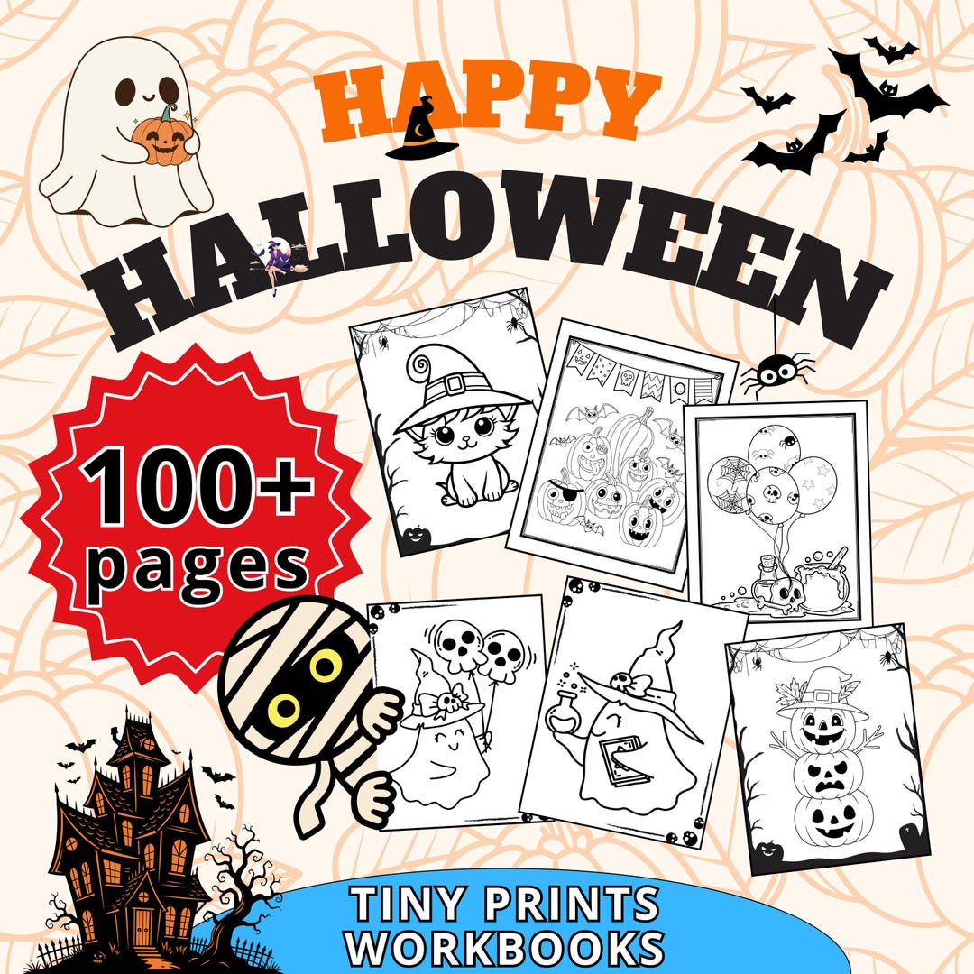 Halloween Coloring Pages Bundle | 100+ Printable Halloween Coloring ...