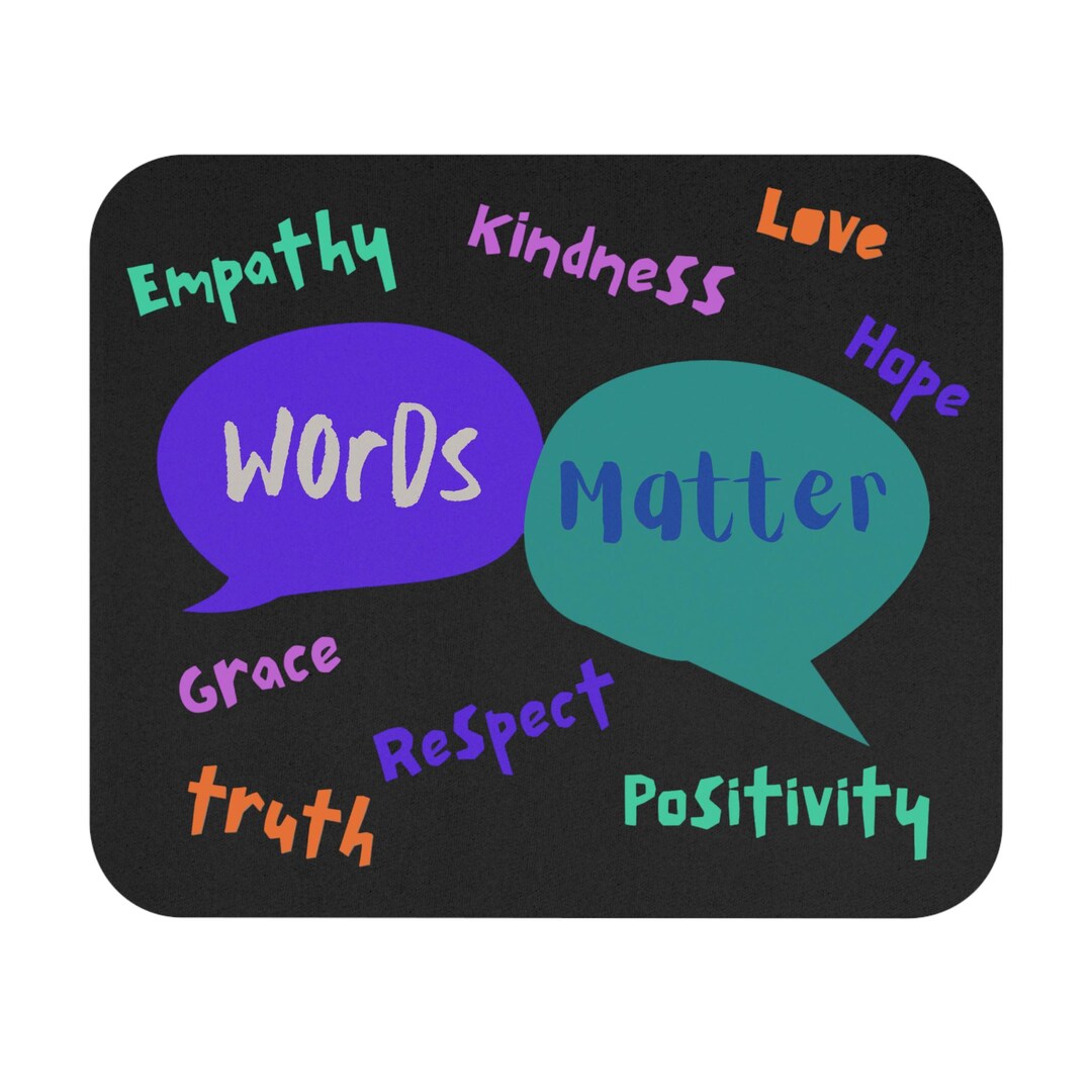 Words Matters Mouse Pad - Kindness & Positivity Desk Accessory, Gifts ...