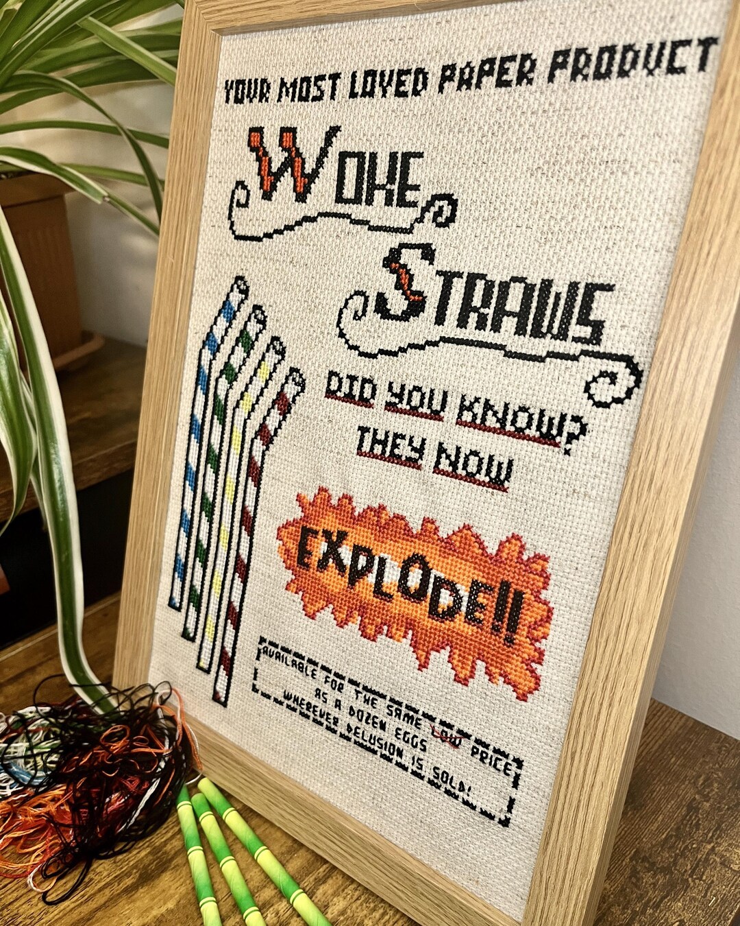 Woke Straws Digital Cross Stitch Pattern - Etsy