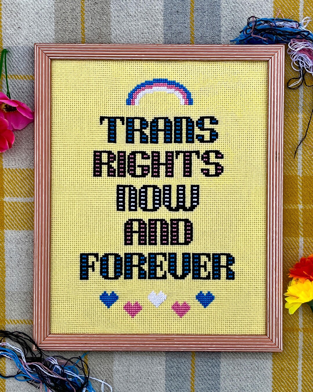 Trans Rights Now and Forever Digital Cross Stitch Pattern - Etsy