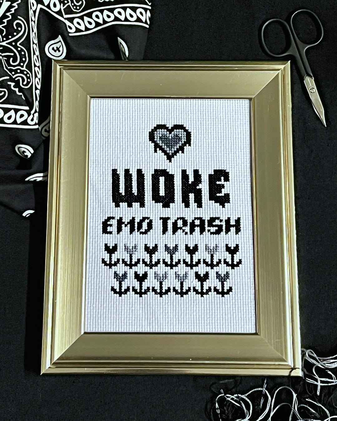 Woke Emo Trash Digital Cross Stitch Pattern - Etsy