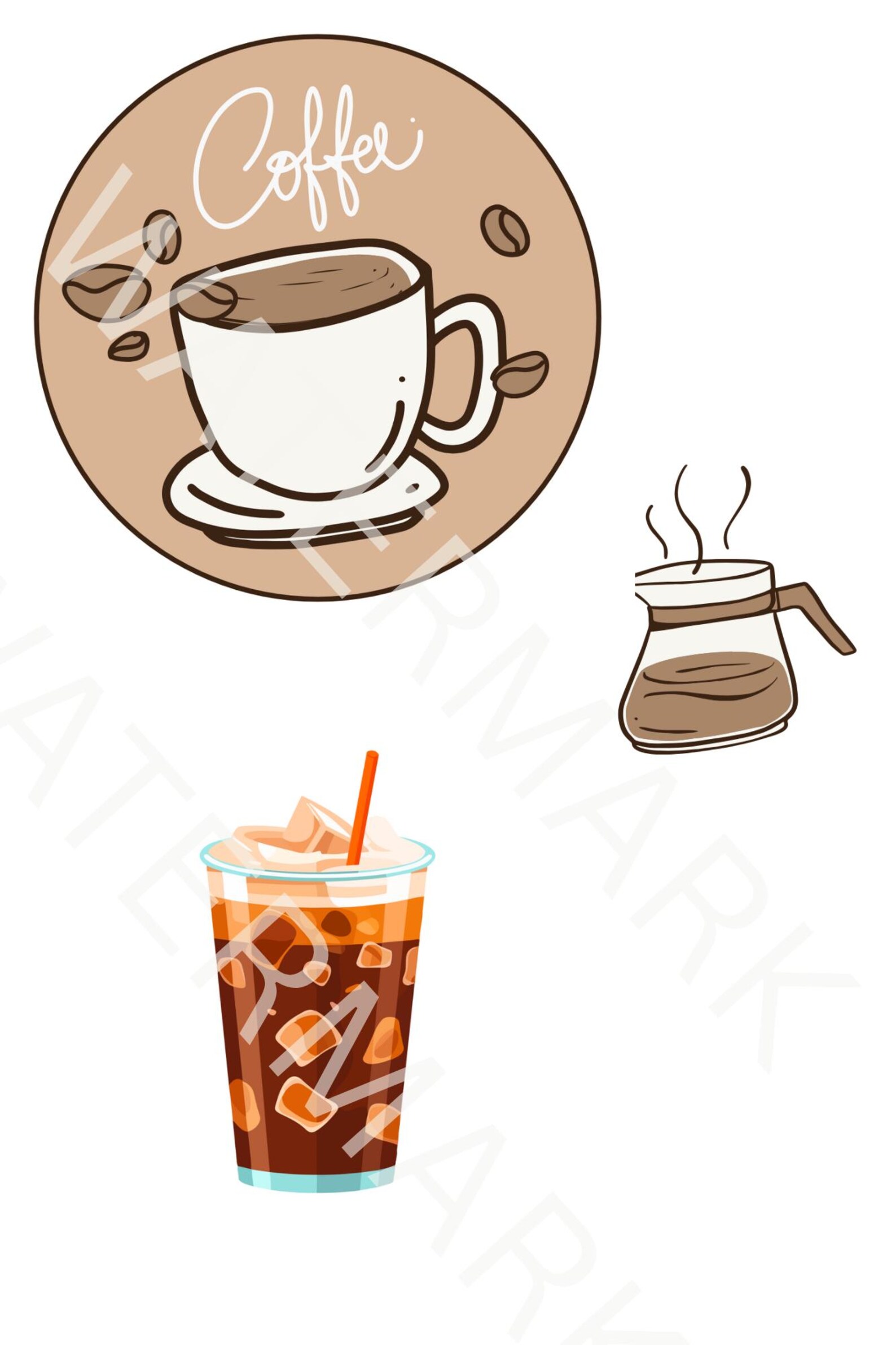 Cafe Doodles Clipart Bundle – Dreamy Coffee & Dessert Illustrations ...