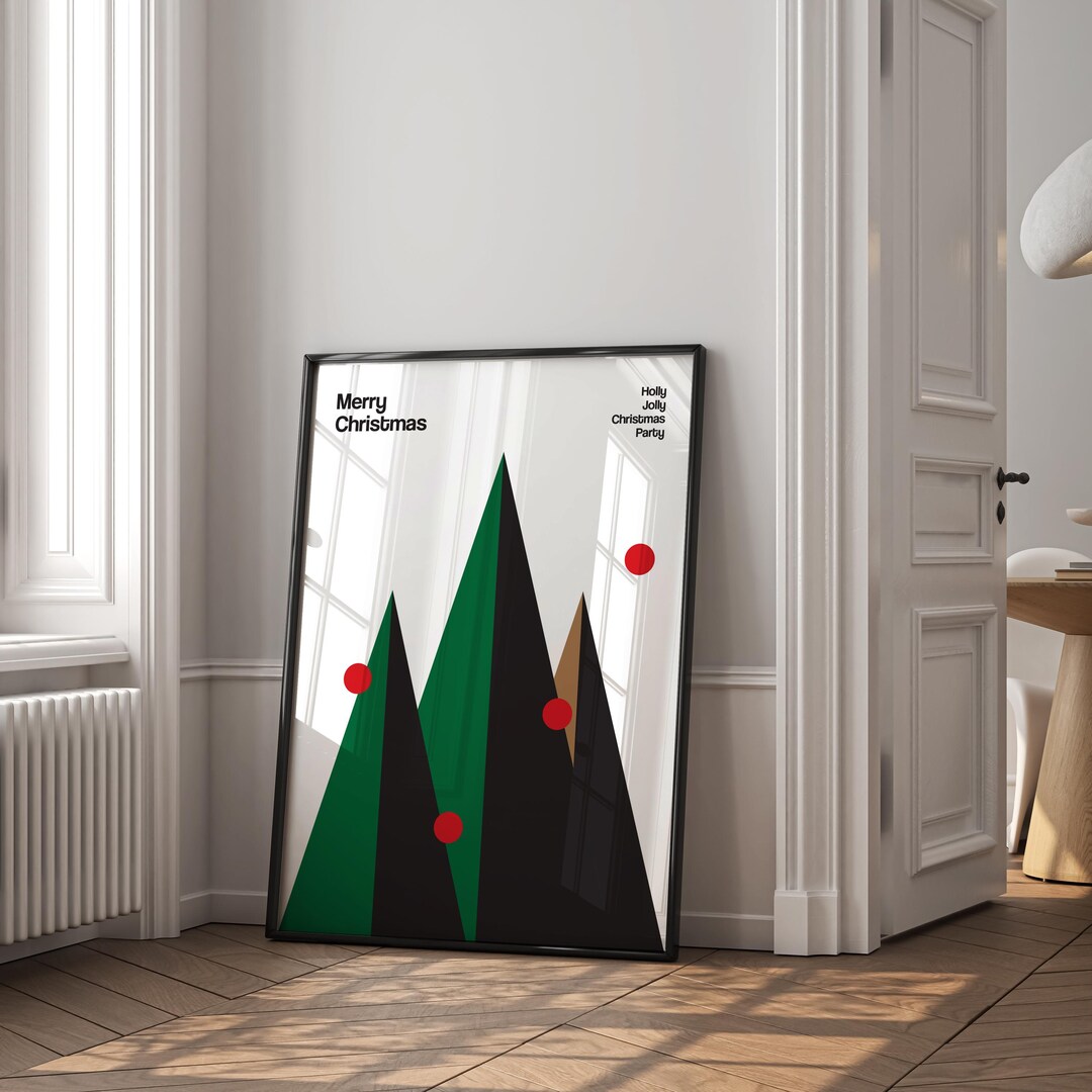 Modern Christmas Poster Design Wall Paper - Etsy