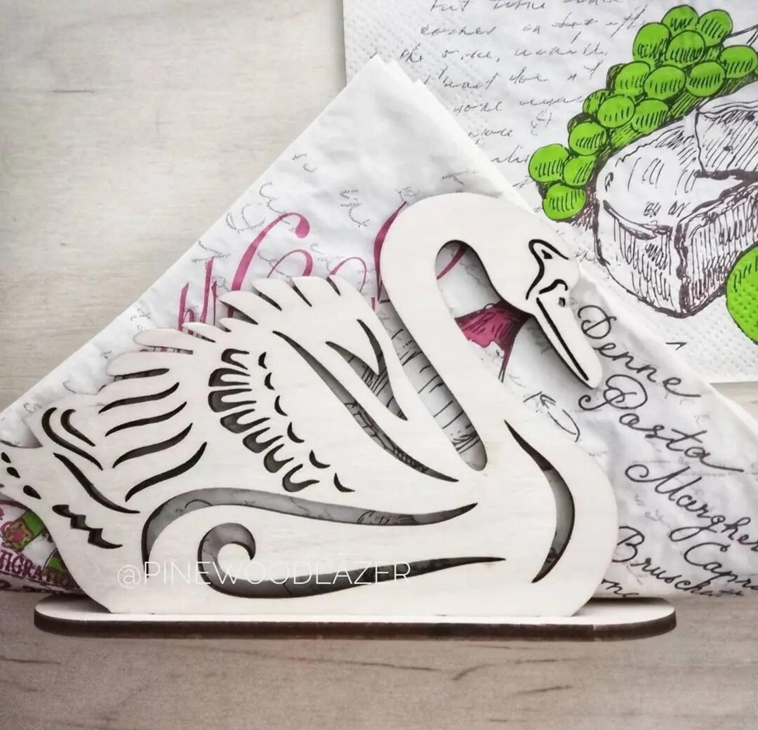 Swan Napkin Holder: Handmade Wooden Table Decor - Etsy