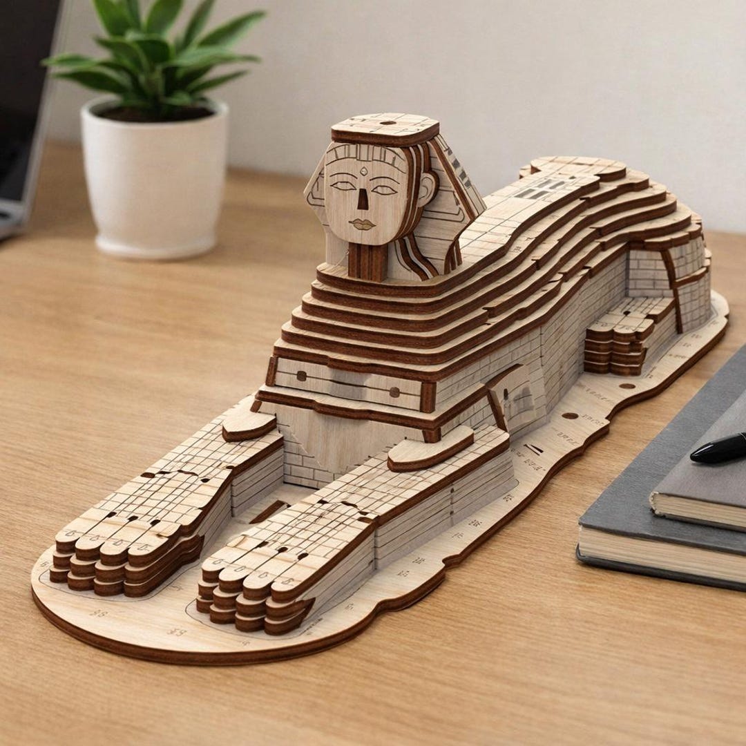 Great Sphinx of Giza Wooden Puzzle 3D Model Kit – Educational Wooden ...