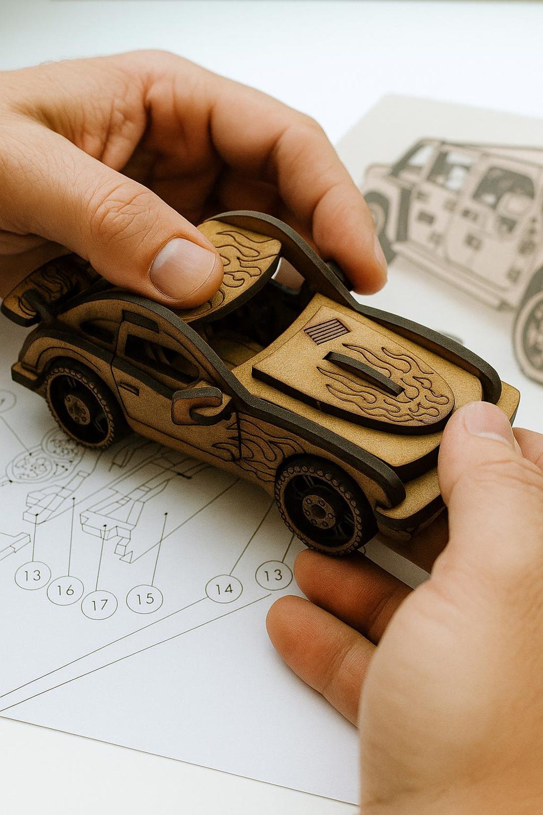 DIY Wooden Porsche Model Kit: 3D Puzzle Car Constructor - Etsy