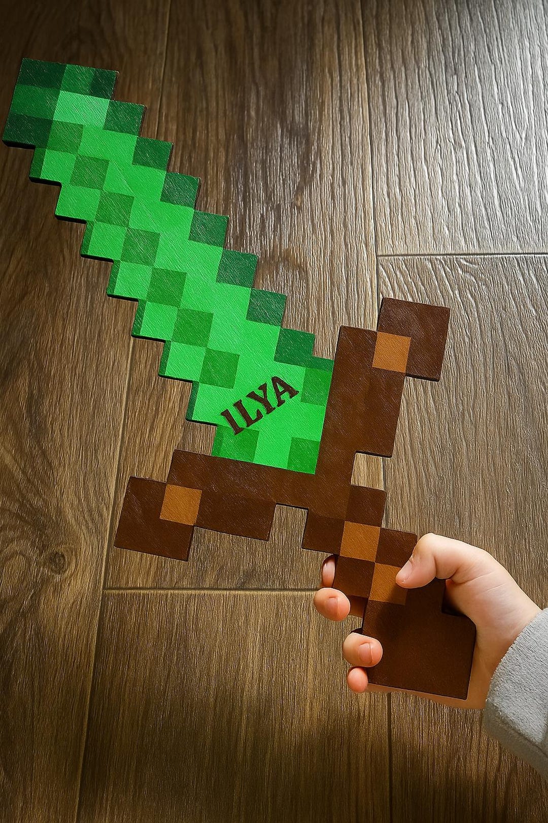 Wooden Pixel Sword 35cm | 8-bit Wooden Toy Sword | Laser Cut Pixel Prop ...