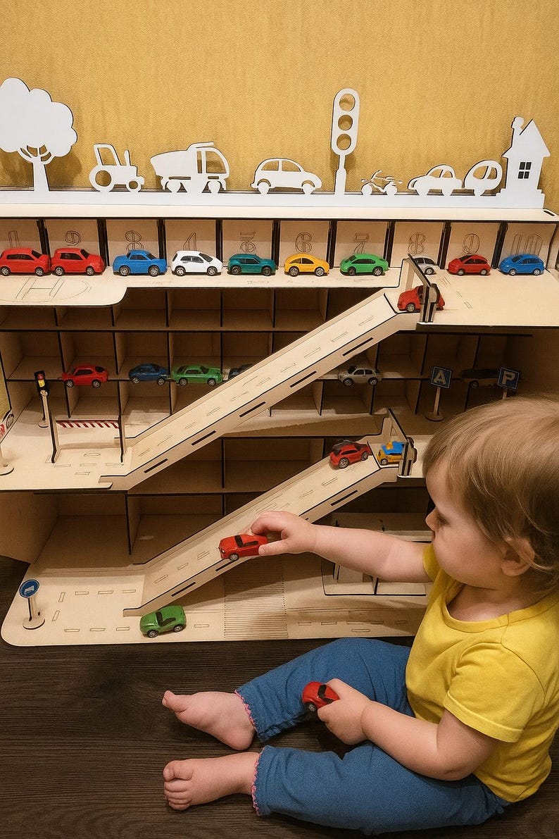 DIY Wooden Parking Garage: Multi-level Car Playset With Ramps - Etsy
