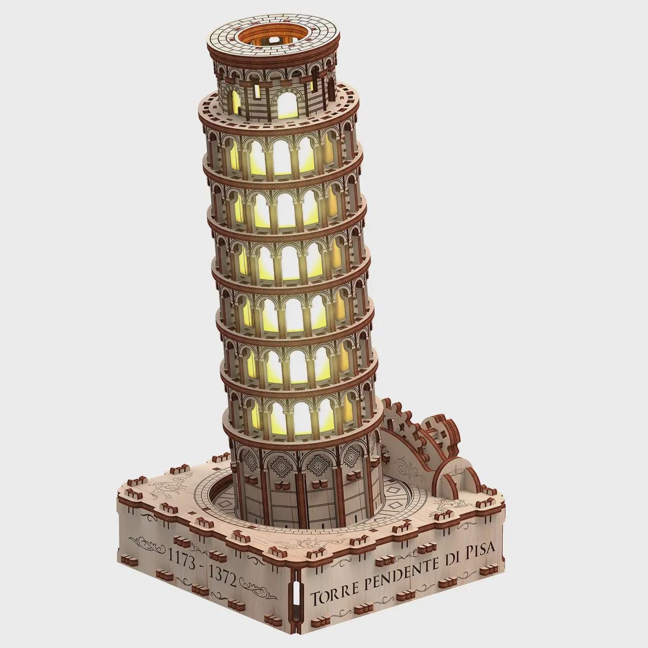 Mechanical Wooden Leaning Tower of Pisa | 3D Wooden Puzzle With Dynamo ...
