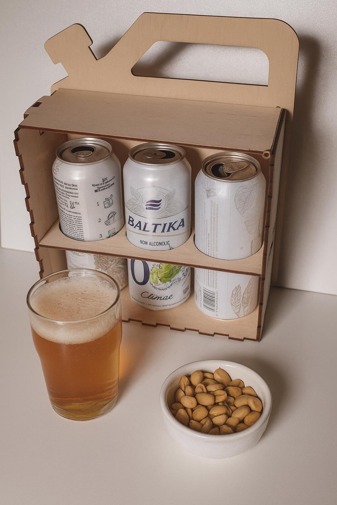 Wooden Beer Caddy, Groomsmen Gift, Personalized Beer Carrier, Father's ...