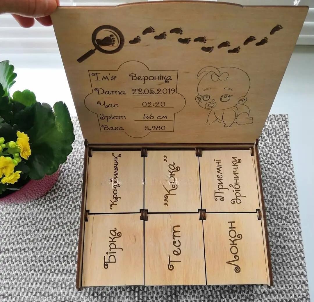 Personalized Newborn Memory Box – Engraved Wooden Baby Keepsake Box ...