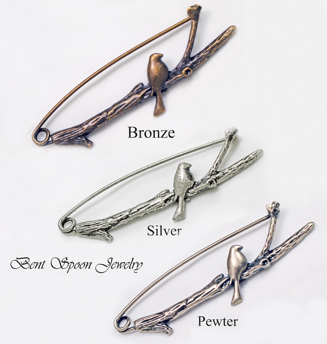 Bird on Branch Shawl Pin, Shrug/sweater Closure, Kilt Pin - Etsy
