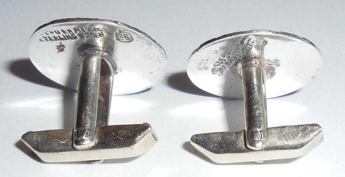 Sterling Silver Vintage Cufflinks Designer Stamped Silver - Etsy