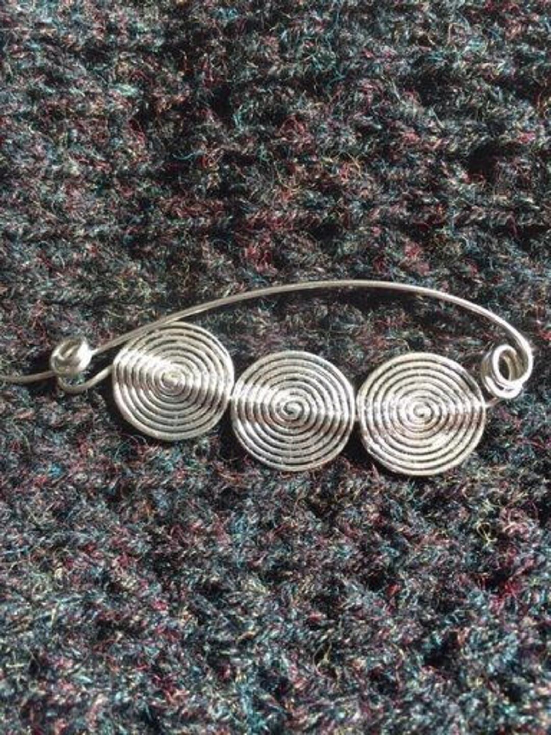 Contemporary Circles Lightweight Silver Shawl Pin, Scarf Pin, Sweater ...