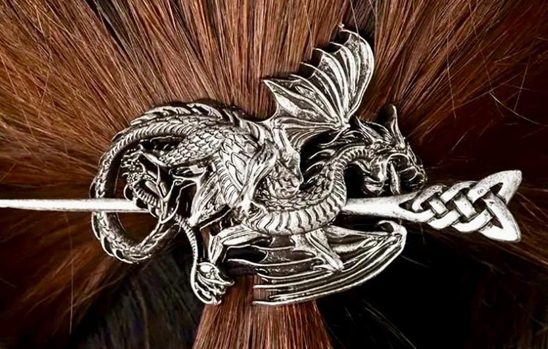 Dragon Hair Pin/ Shawl Pin for Cloak, Cape, Shawls or Hair Barrette ...