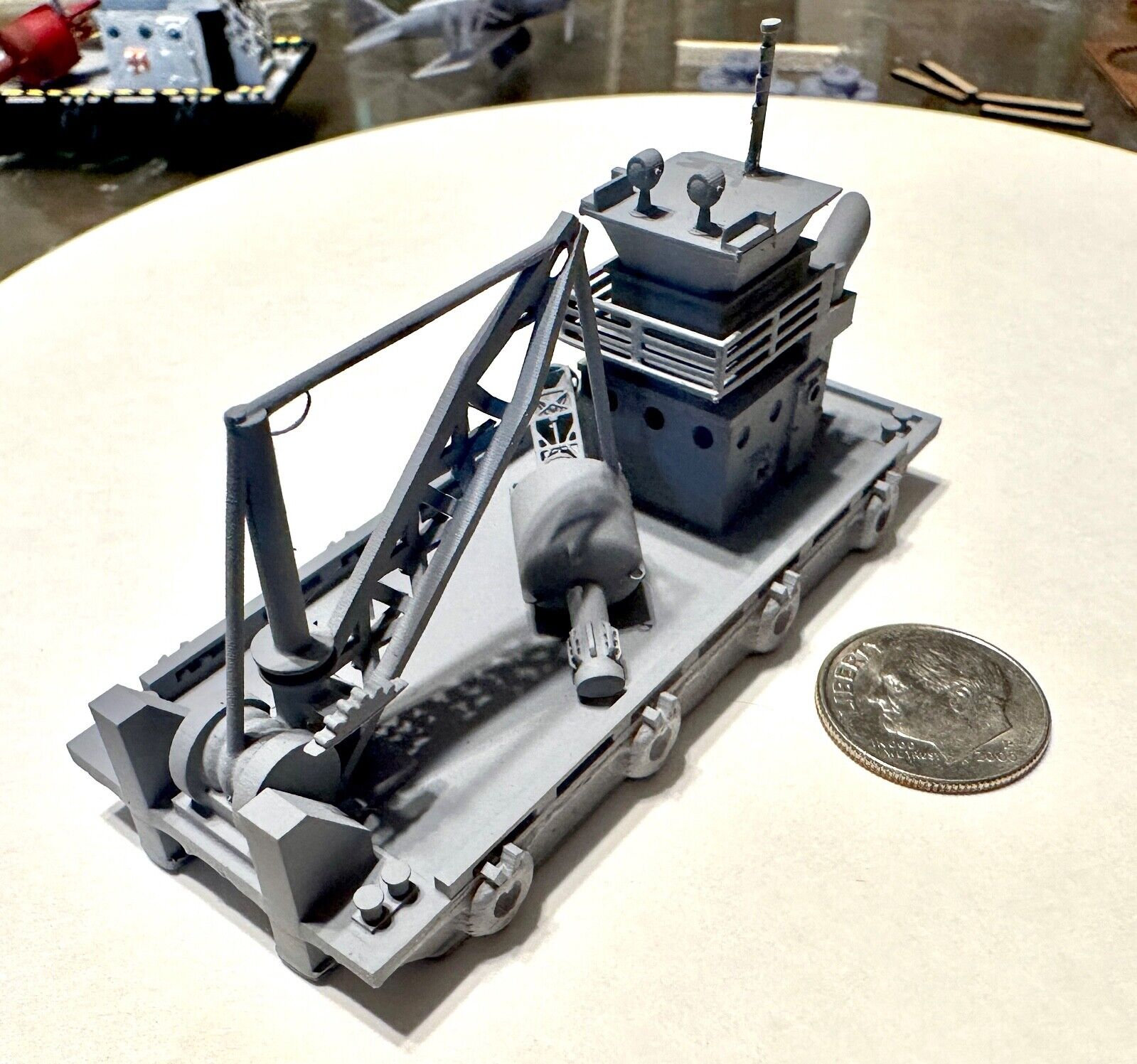 40' Barge Crane N Scale 1:160 With Navigation Buoy Custom Designed Handcrafted - Etsy